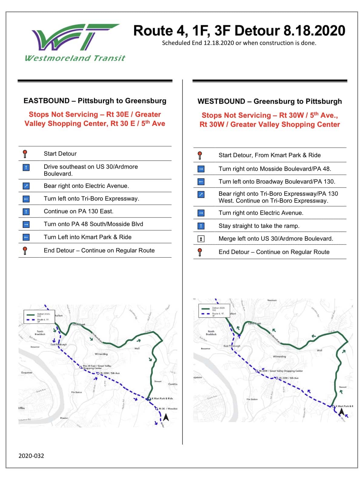 Detours - Westmoreland Transit Authority