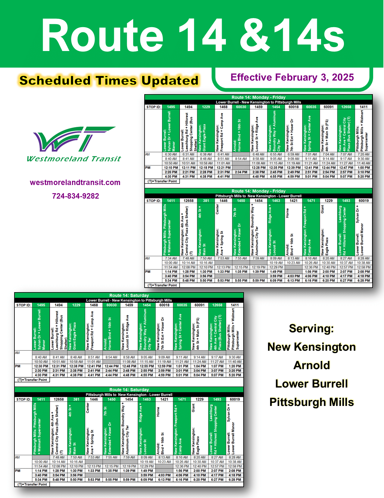 Route 14: Local New Kensington - Westmoreland Transit Authority